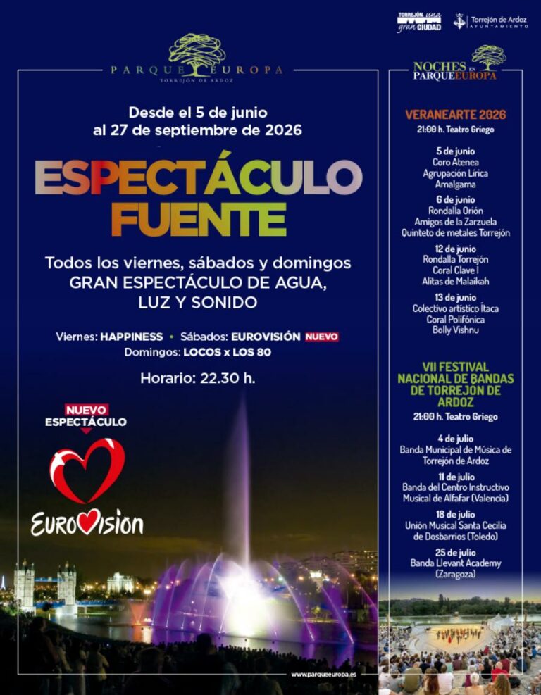 Espectáculo Fuente Parque Europa Torrejón 2026
